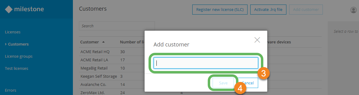 Add a customer