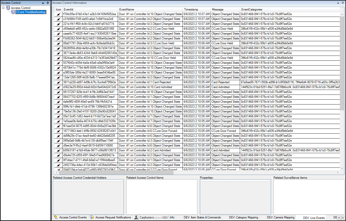 XProtect Access developer tabs (explained)
